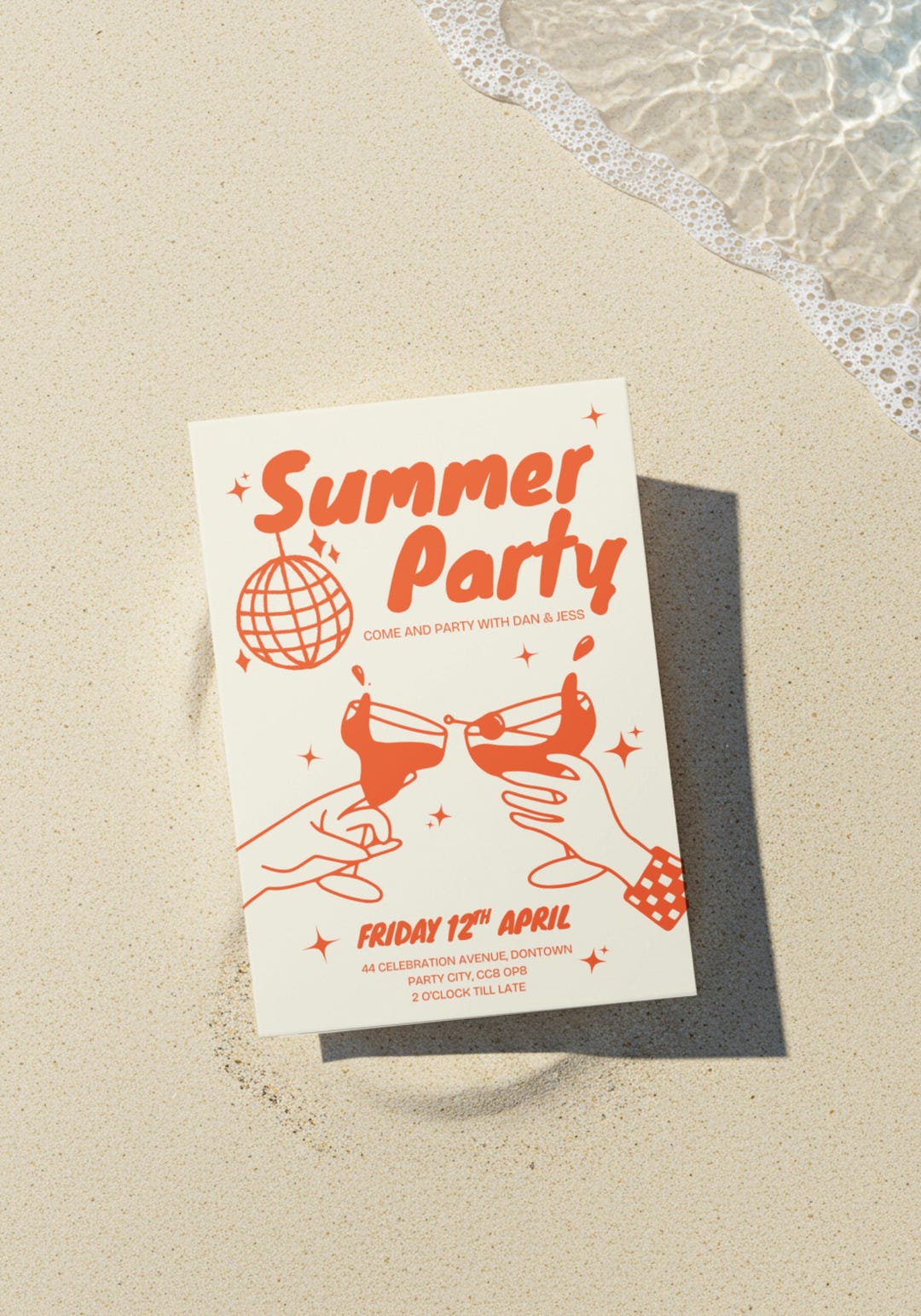 Summer Cocktail Party Invitation, Clean Modern Summer Pool Party Invite ...