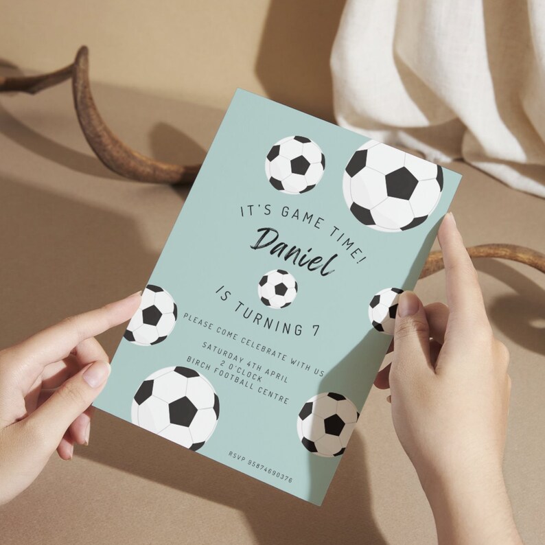Football Birthday Invite, Soccer Party Invitation, Sporting Activities ...