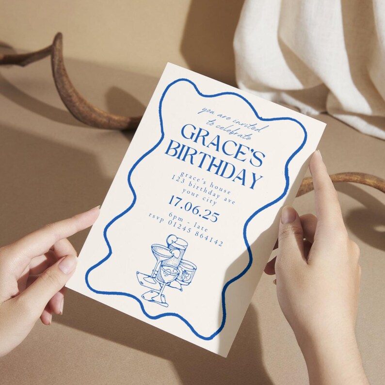 Cocktail Birthday Invite, Cocktail Party Invitation, Cocktail ...