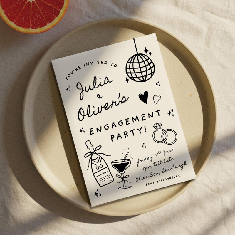 Engaged Digital Invite - Etsy
