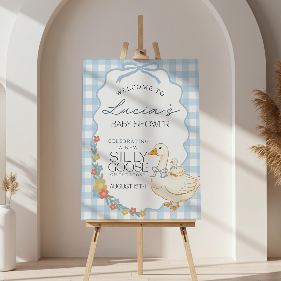 Silly Goose Baby Shower Welcome Sign Template, Mother Goose and Gosling ...