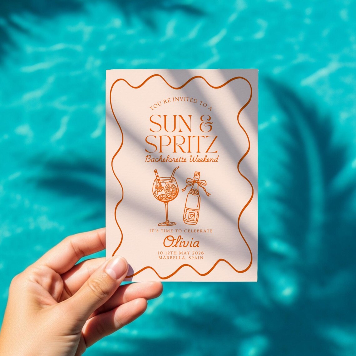 Sun and Spritz Bachelorette Invitation Itinerary, Aperol Spritz Hen Do ...