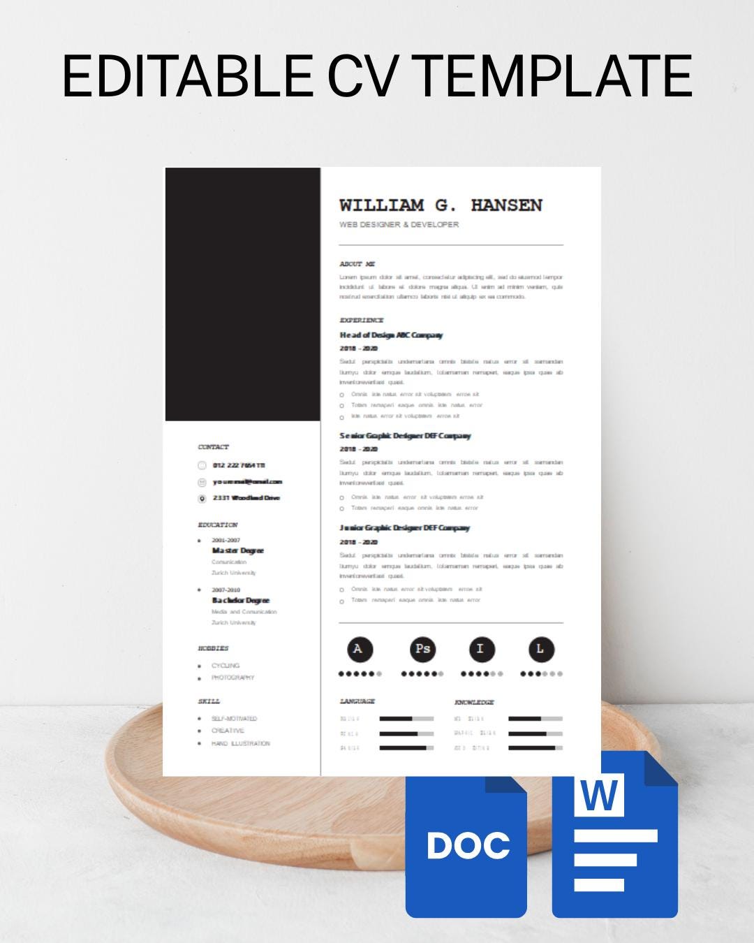 Modern Resume Template - Modern Resume for Job Seekers - Editable Word ...