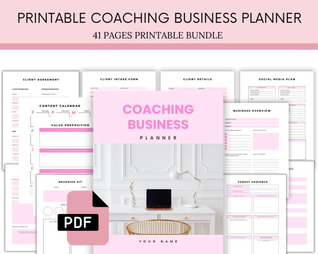 Coaching Business Planner Printable - Digital Life Coach Planner ...