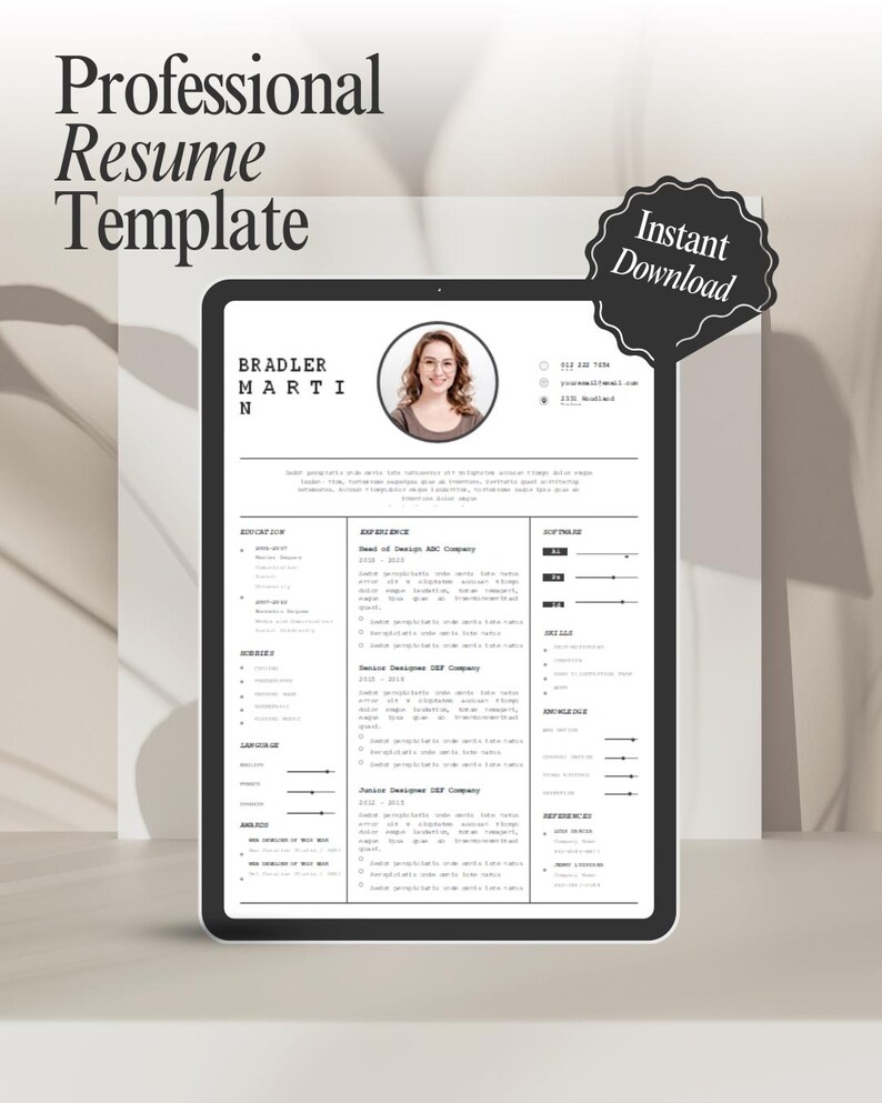 Simple Resume Template - Modern Resume for Job Seekers - Editable Word ...