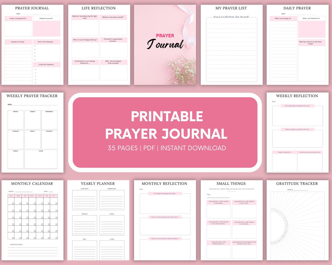Prayer Journal Printable - Digital Faith Planner - Prayer Tracker ...