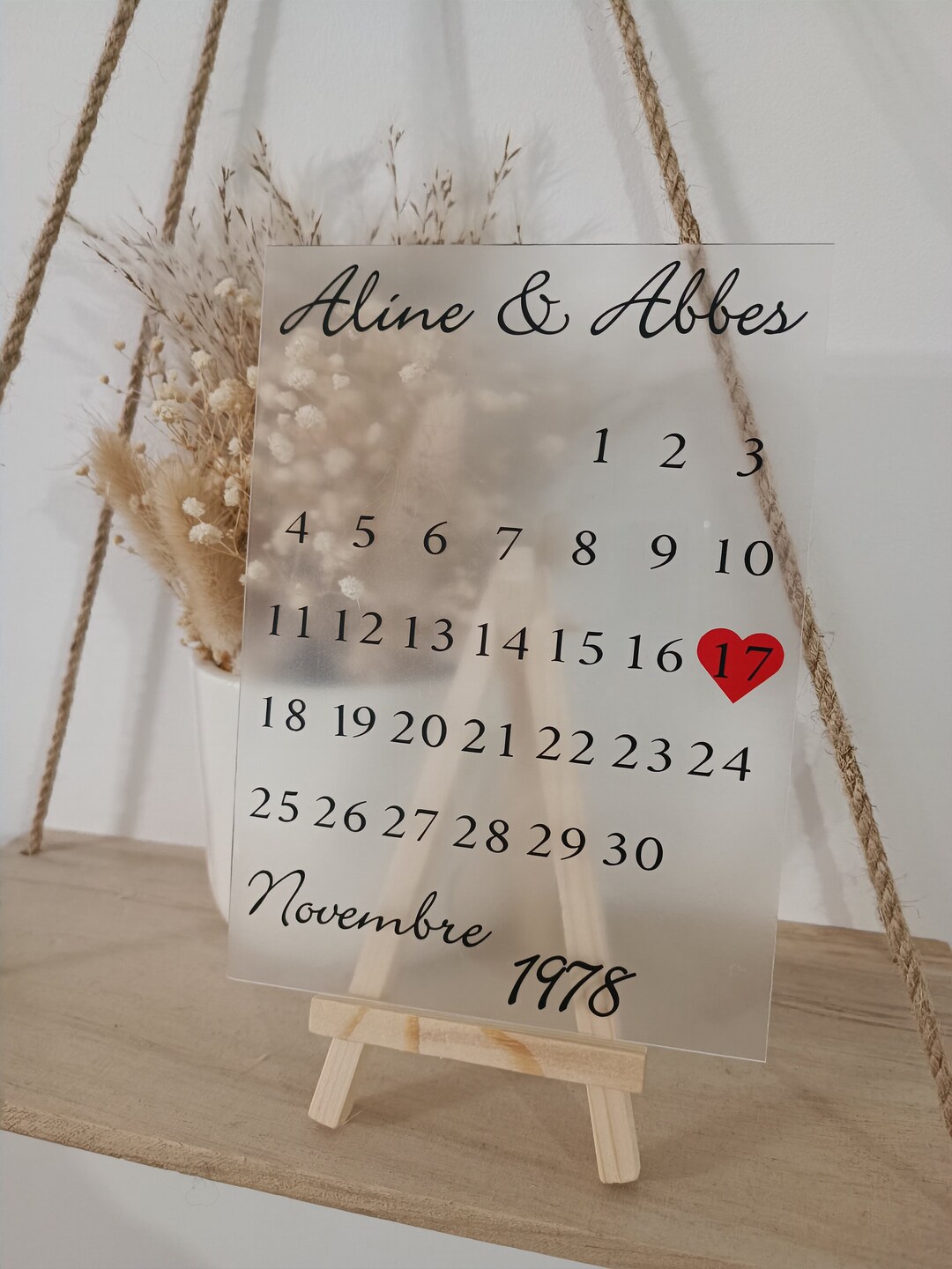 Personalized Date Panel. Date Calendar. Gift for Couples, Weddings ...