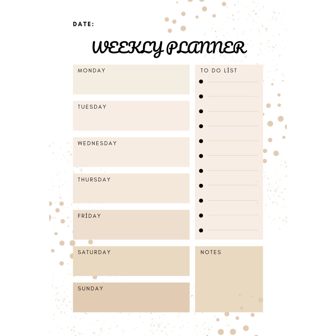 Weekly Planner , to Do List , Digital Planner - Etsy