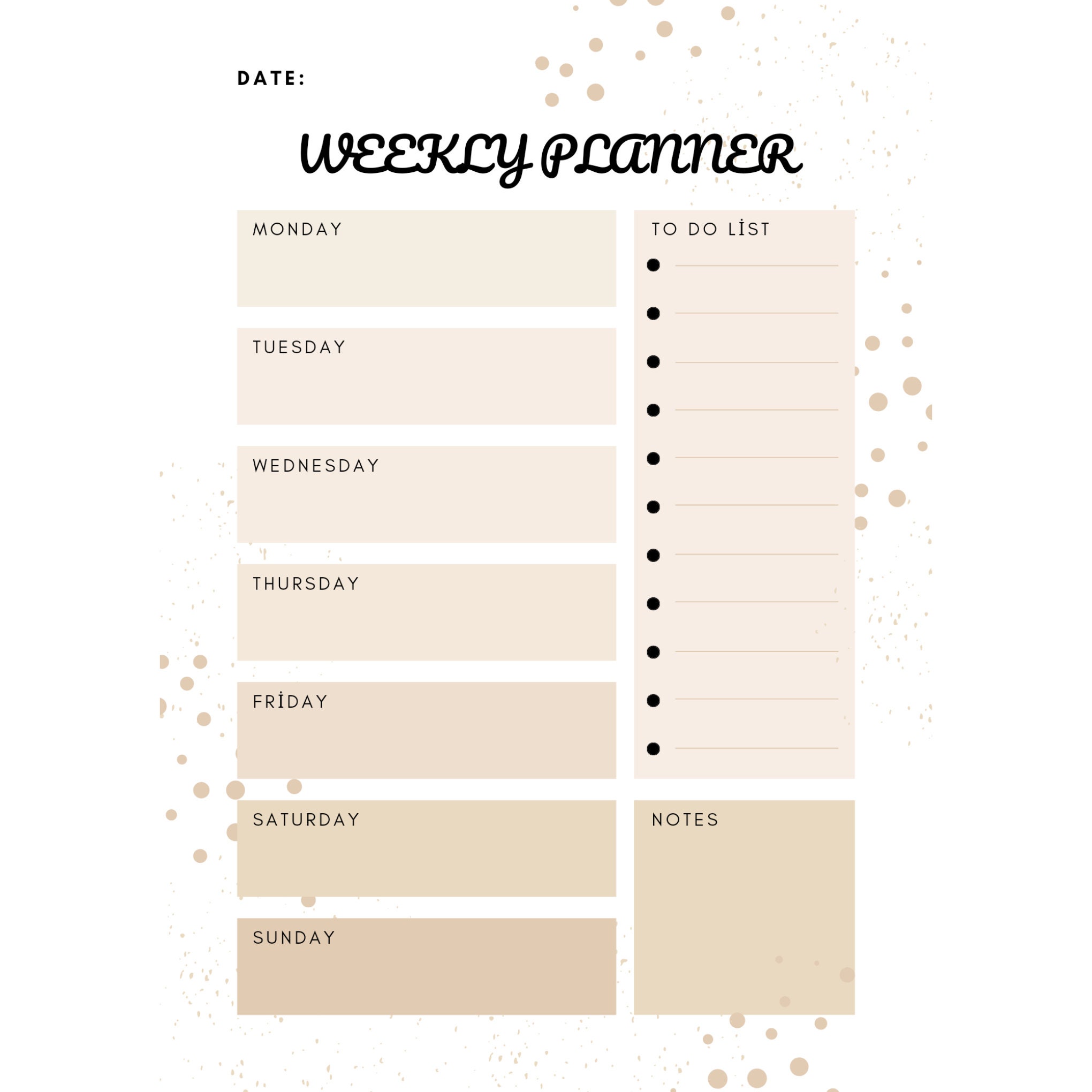 Weekly Planner , to Do List , Digital Planner - Etsy