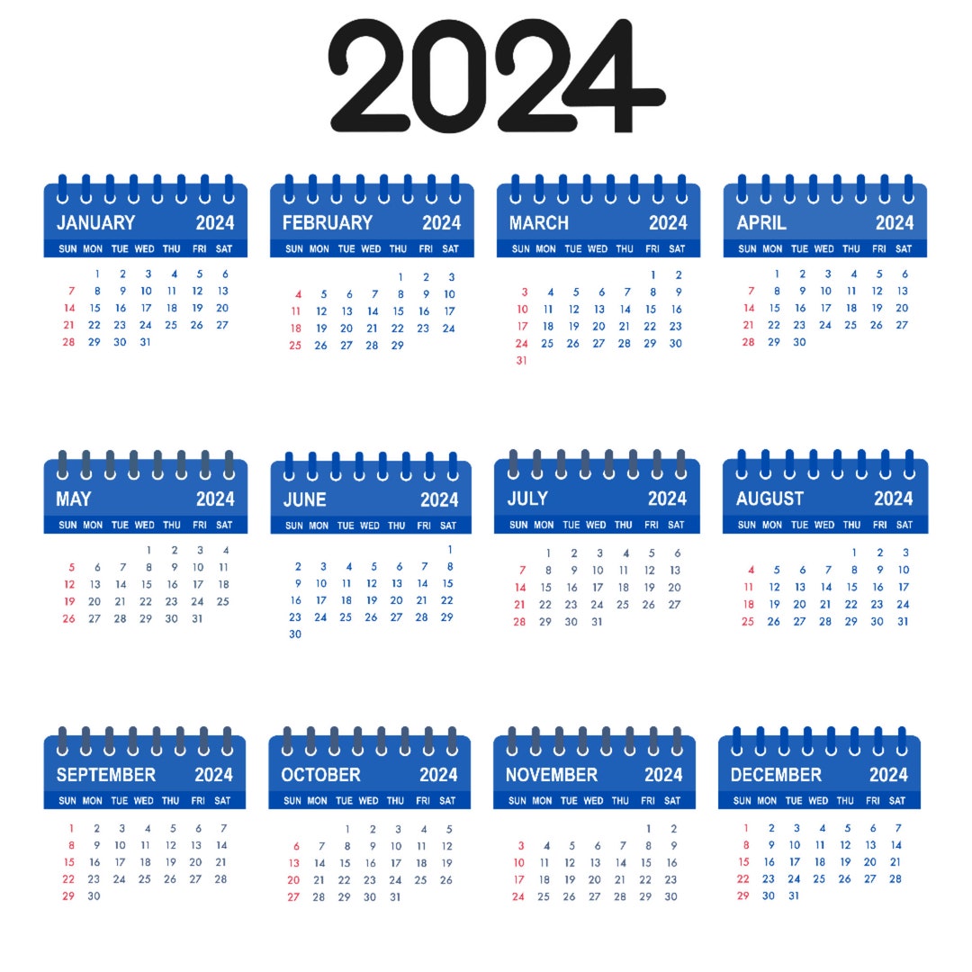 2024 Calendar 2024 Calendar Png New Year Calendar Navy Blue - Etsy New ...