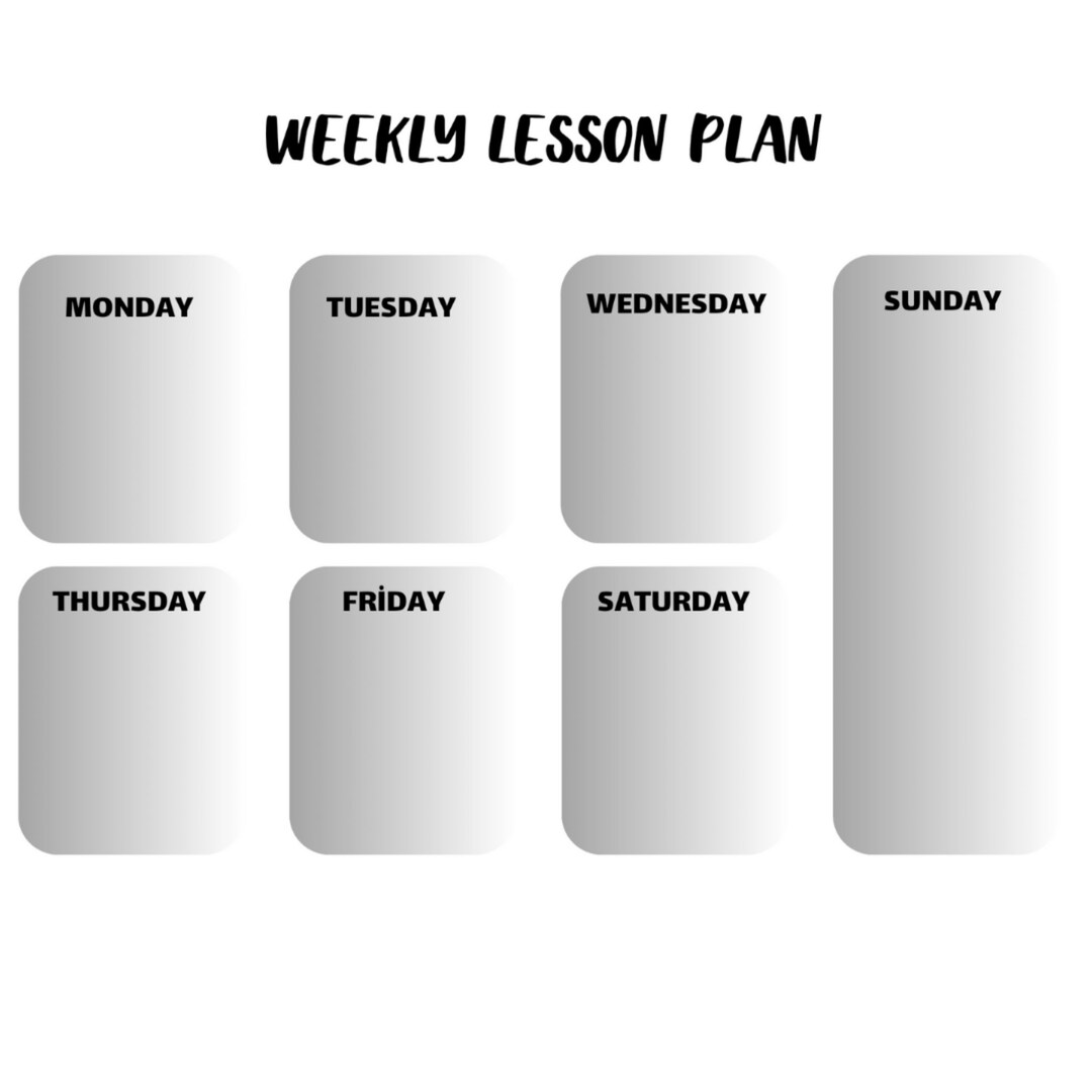 FILLABLE Weekly Lesson Plan, Editable Simple Weekly Lesson Plan ...
