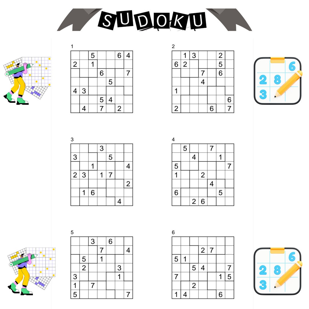 120 Pcs Sudoku, 7x7 Sudoku Puzzles, Sudoku Puzzles, Medium Level, 120 ...
