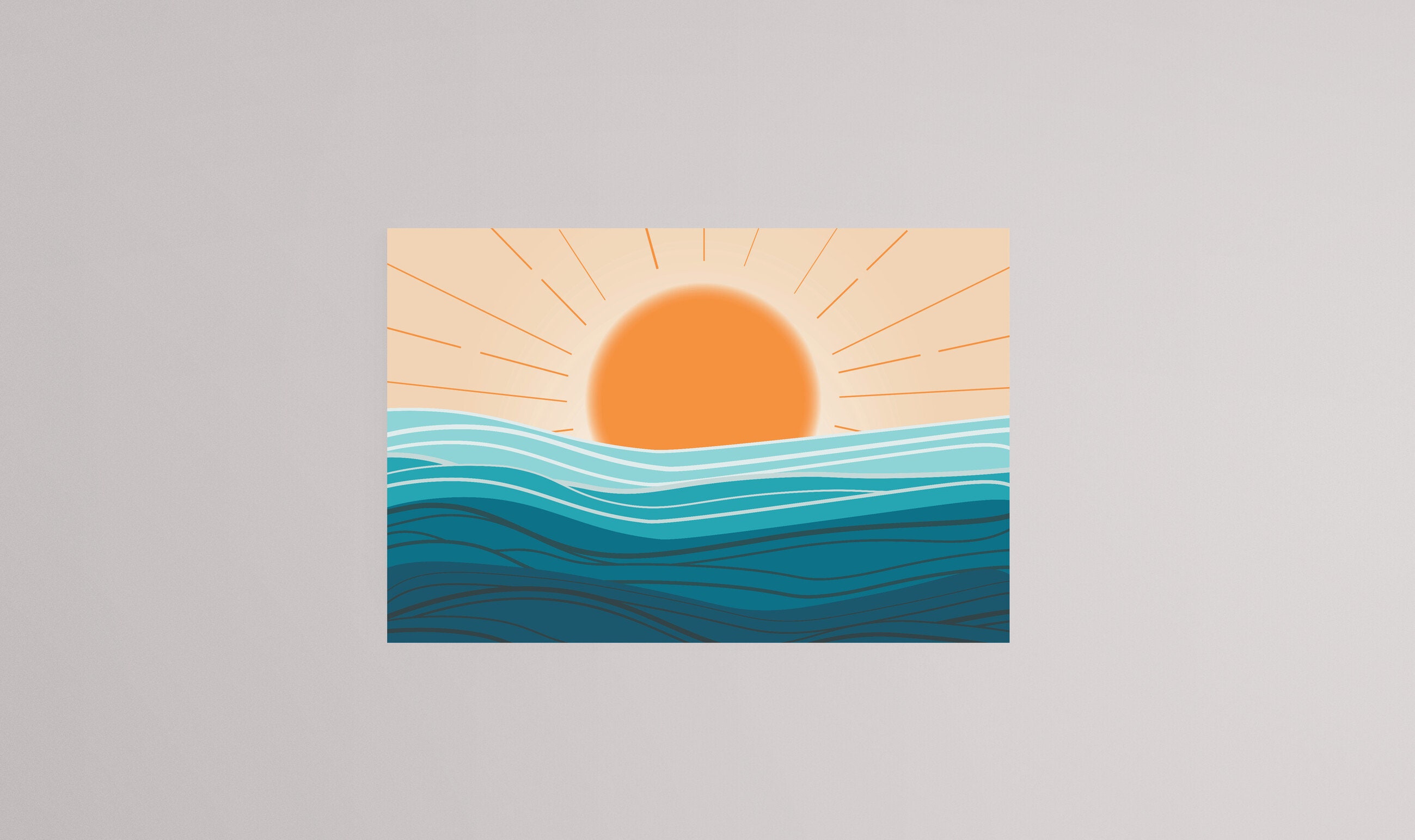 Sun and Ocean Prints, Beach House Decor, Boho Beach Print, Ocean Waves ...