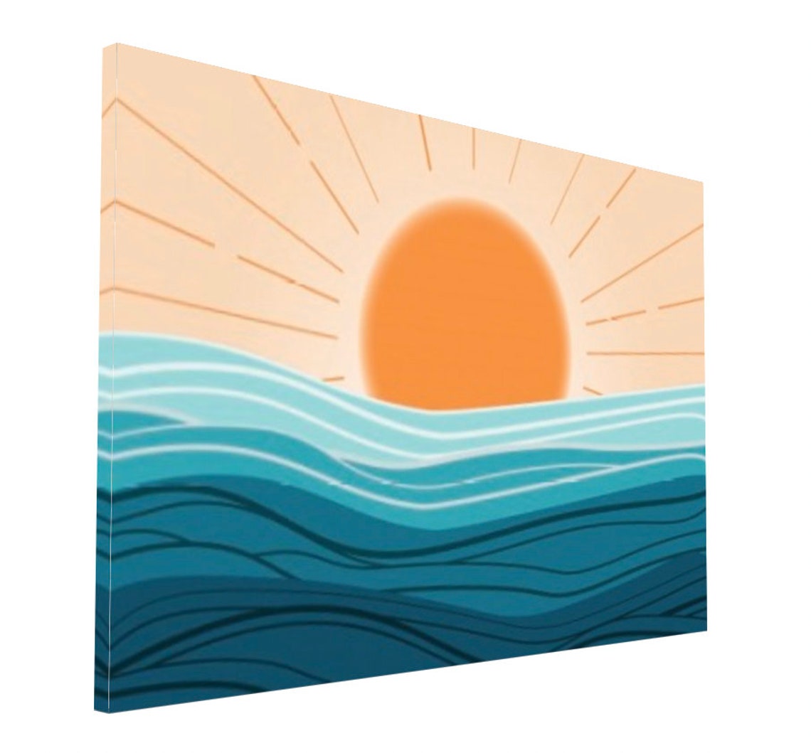 Sun and Ocean Prints, Beach House Decor, Boho Beach Print, Ocean Waves ...