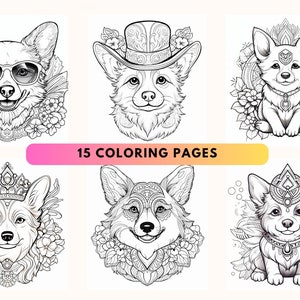 Printable Coloring Pages / Cute Corgis / Mandala / Fun Activity for ...
