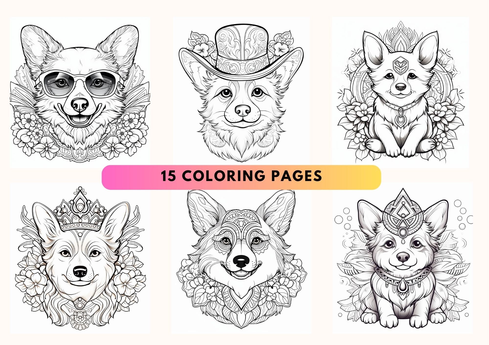 Printable Coloring Pages / Cute Corgis / Mandala / Fun Activity for ...