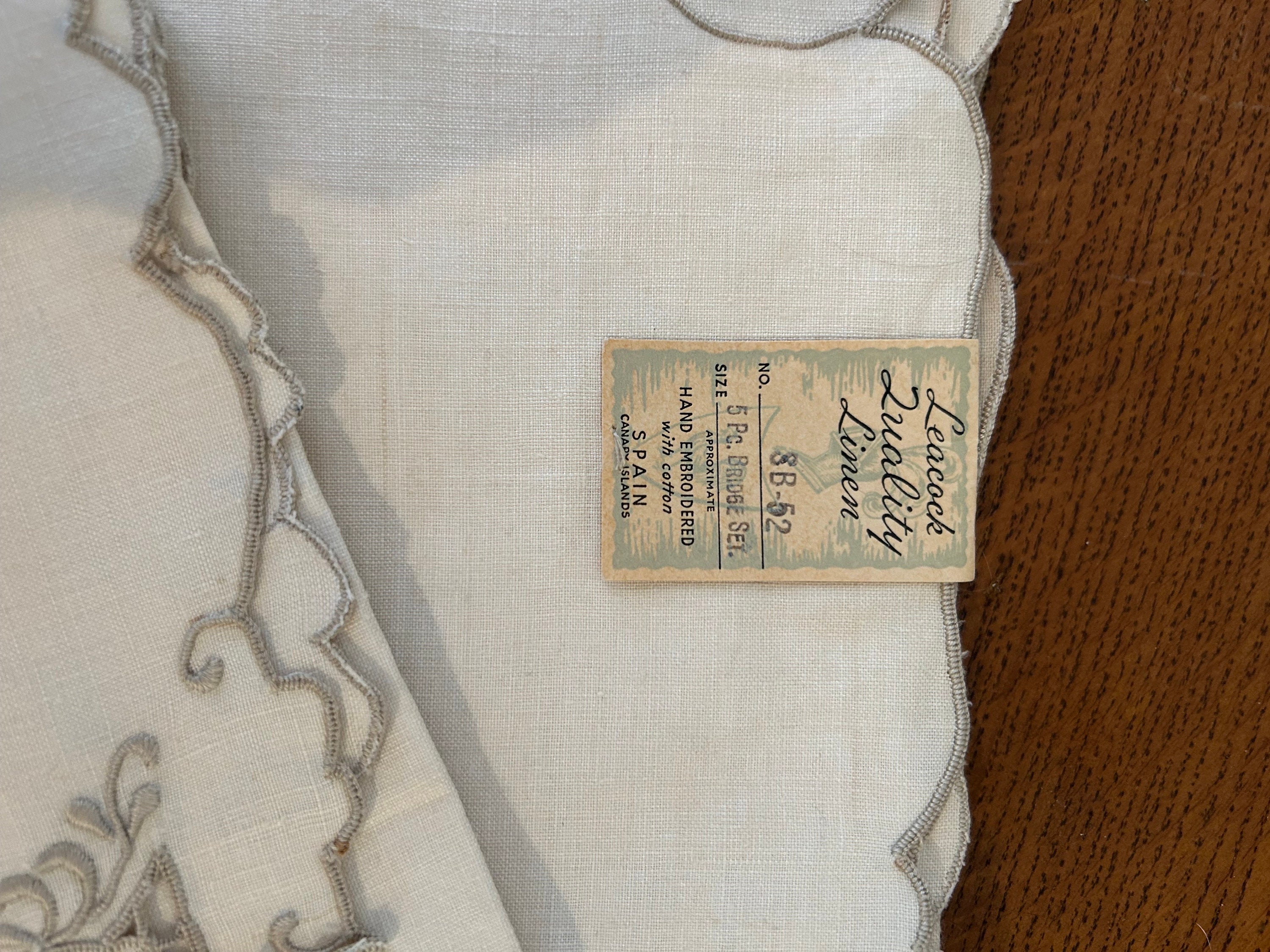 Vintage Bridge Set Table Linens - Etsy