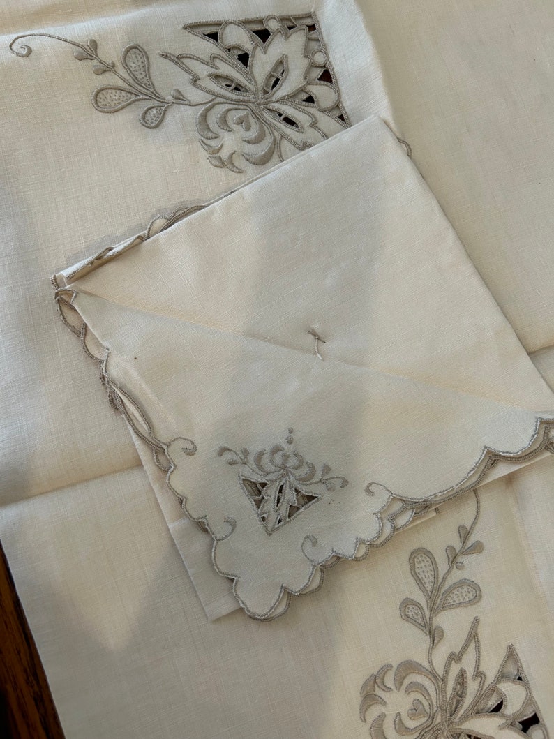 Vintage Bridge Set Table Linens - Etsy