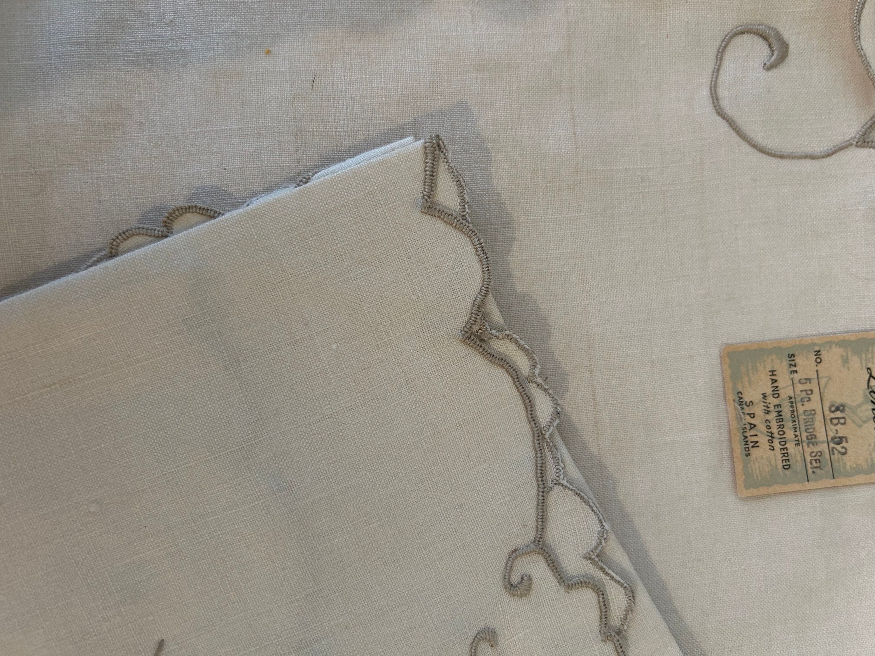 Vintage Bridge Set Table Linens - Etsy
