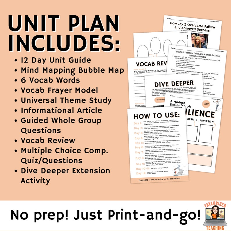 UNIT PLAN Resilience: Jay Z Informational Text - Middle and High School ...