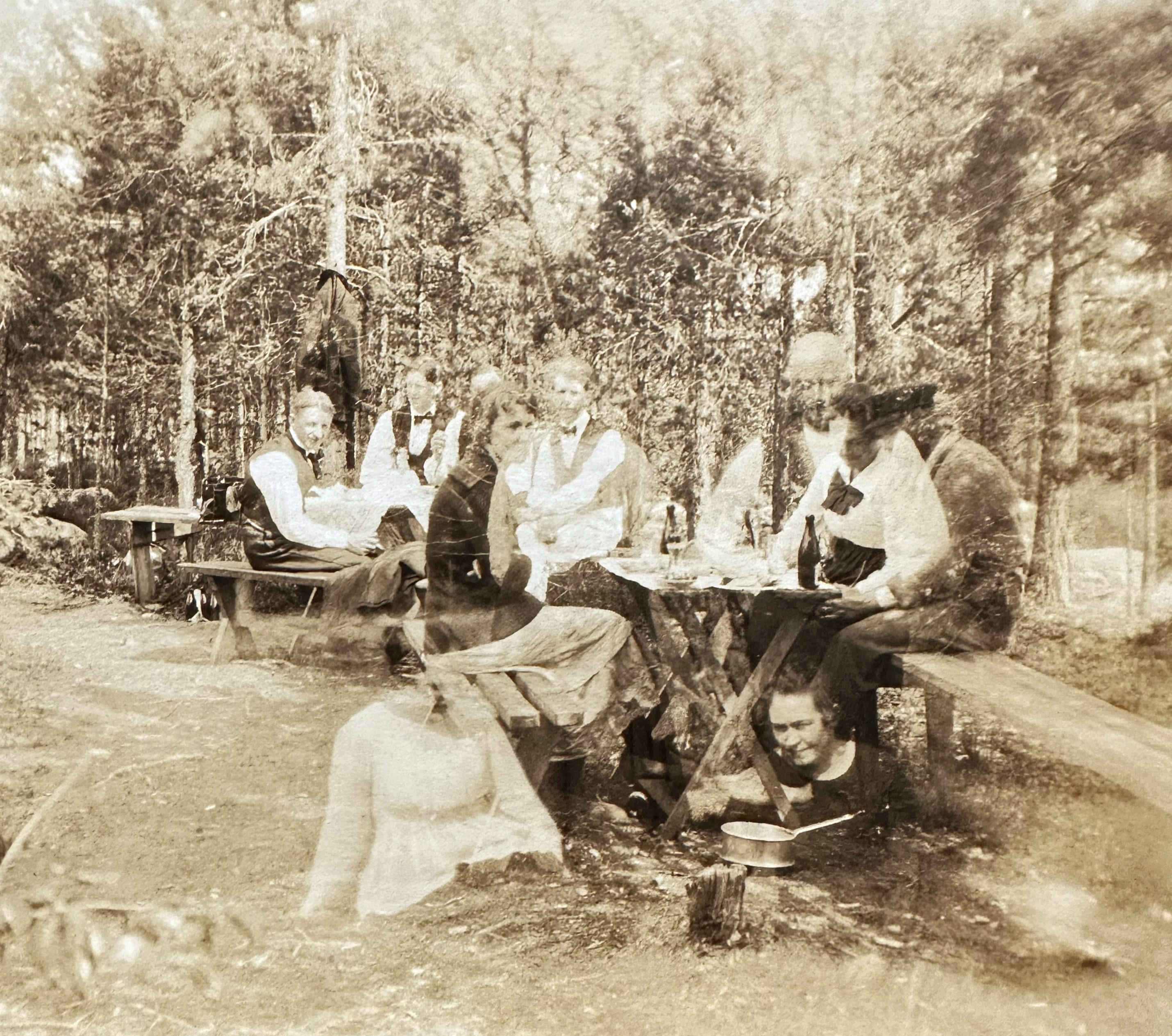 Unusual Antique Photograph / Double Exposure / Haunted Picnic ...