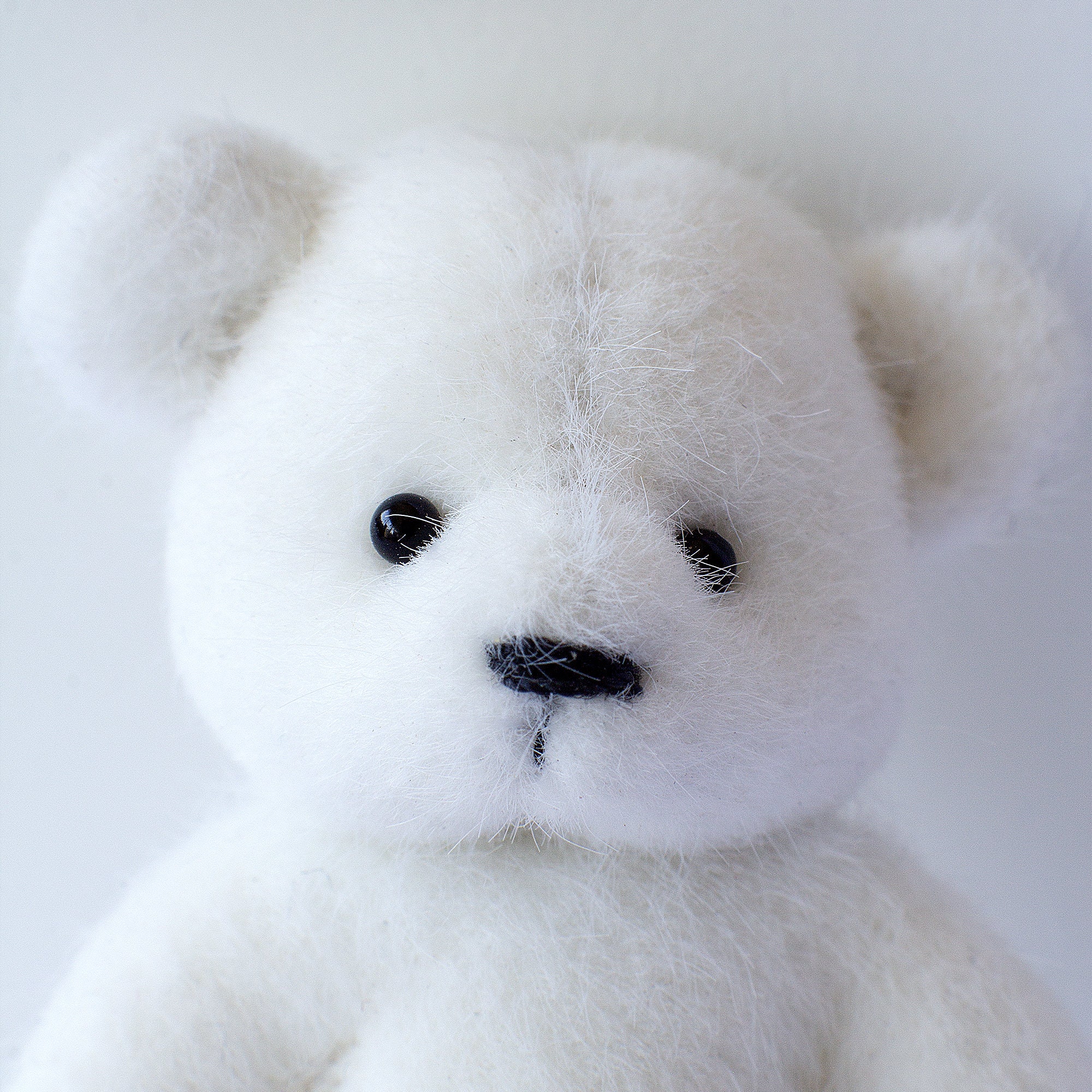 Miniature Teddy Bear for 1:12 Dollhouses. 2 Size. Swivel Head. White ...