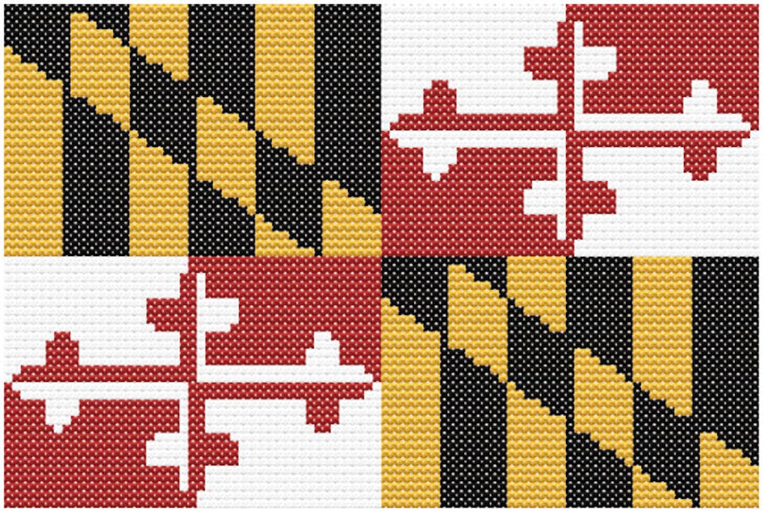 Maryland Flag Cross Stitch Pattern for Instant Download 90x60 - Etsy