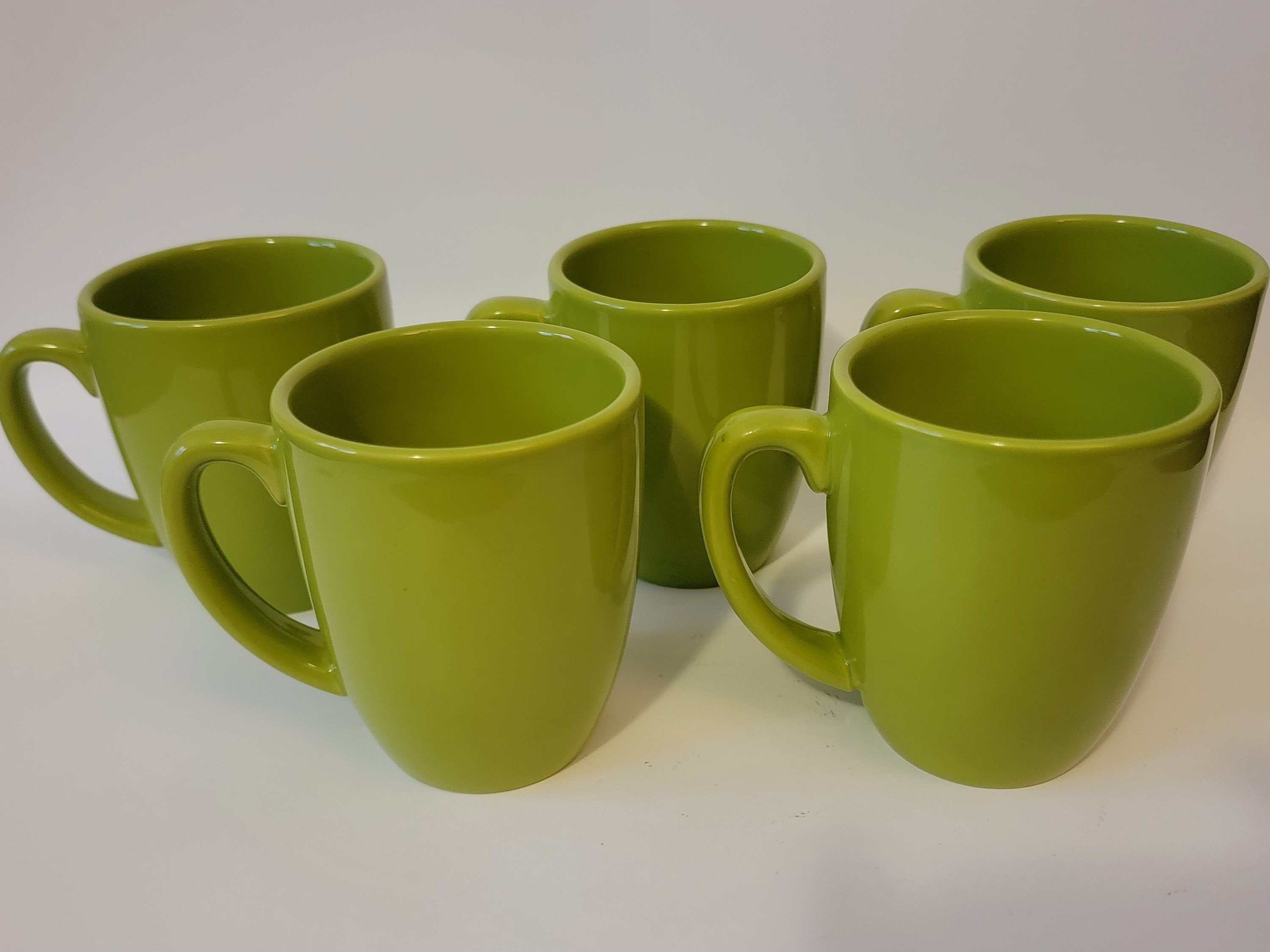 Set of 5 Lime Green Corelle Stoneware Coffee/tea Mugs - Etsy