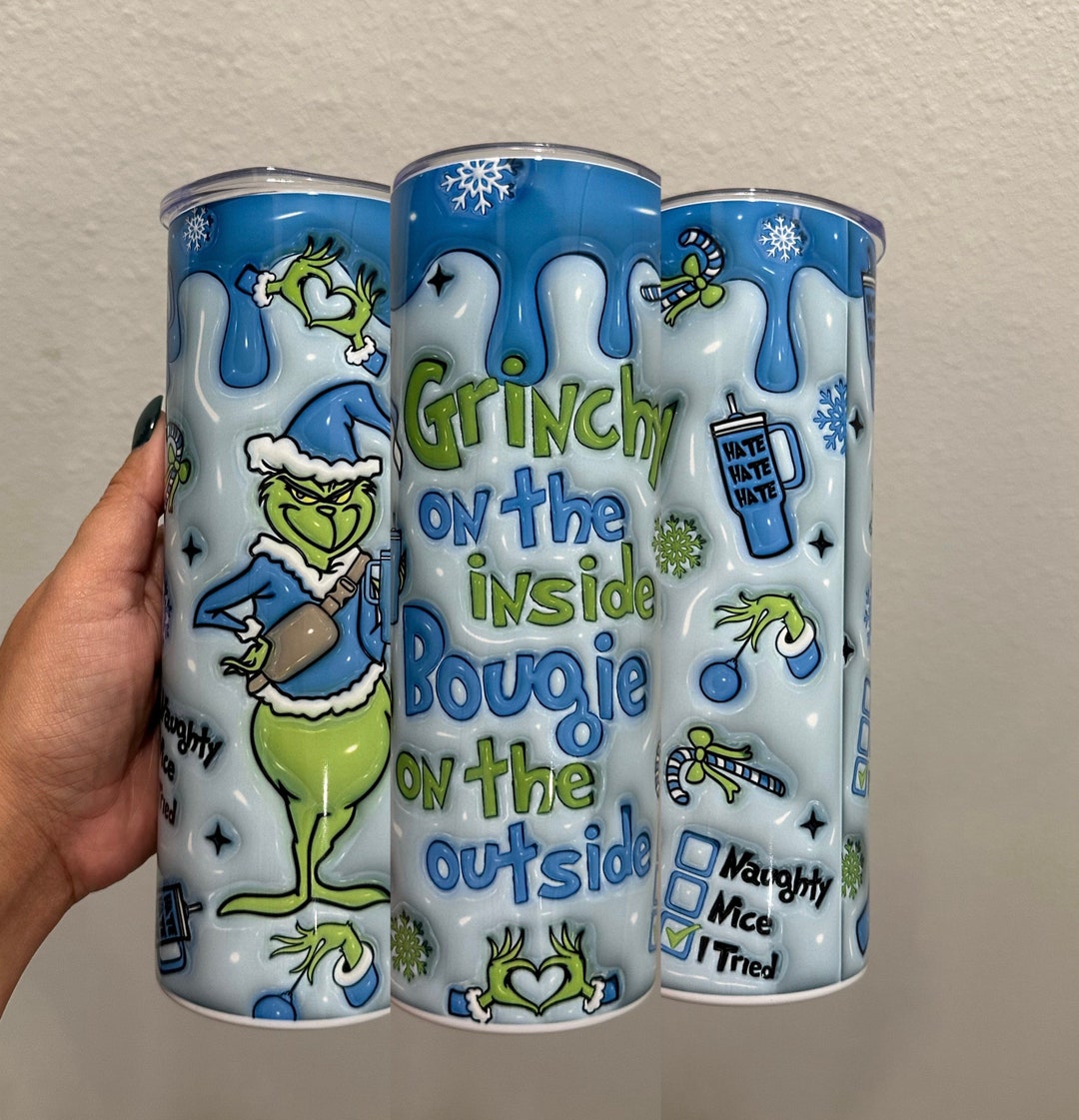 Grinch Double Blue Grinch innen Bougie auf der Außenseite Crossbody Bag ...