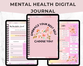 Therapy Journal Worksheets 2, Digital Mental Health Pages, Daily Self ...