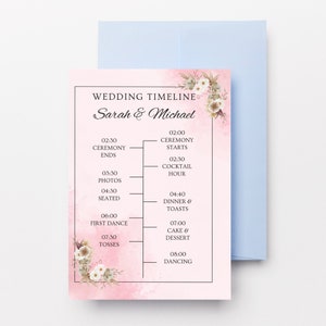 Wedding Day Timeline Template, Editable Wedding Timeline, Reception ...