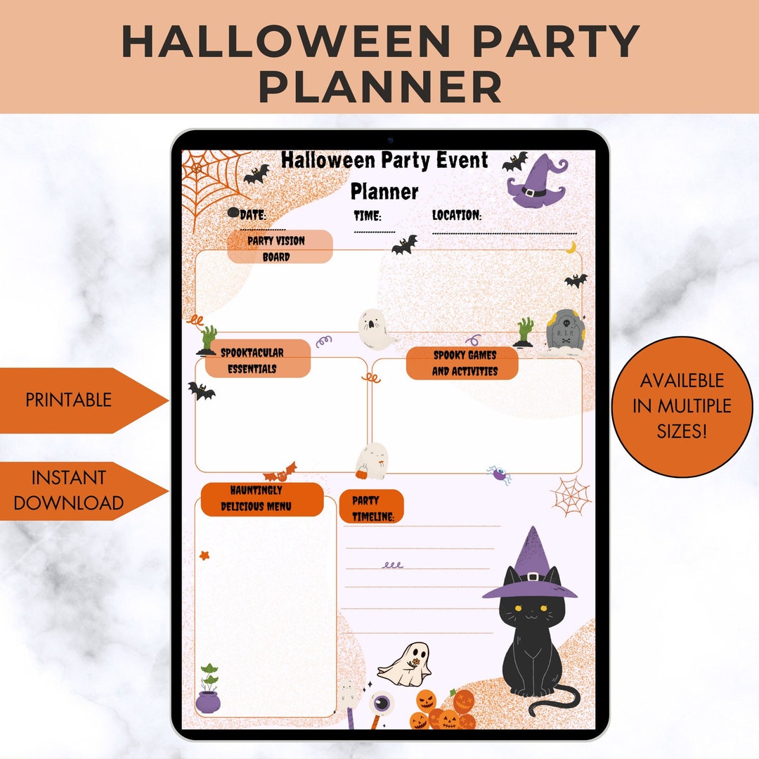 Halloween Party Planner, Printable Halloween Planner, Halloween Party ...
