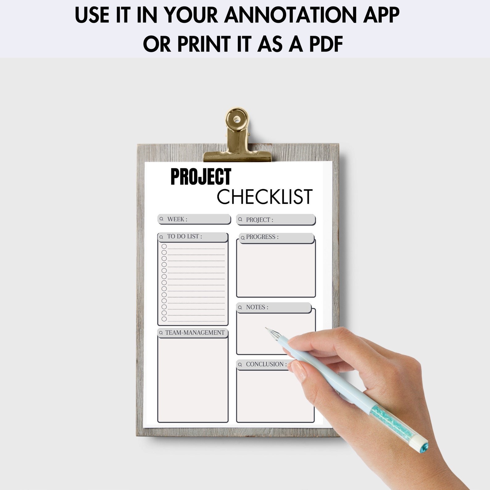 Printable Project Management Checklist Weekly Planner for Office ...