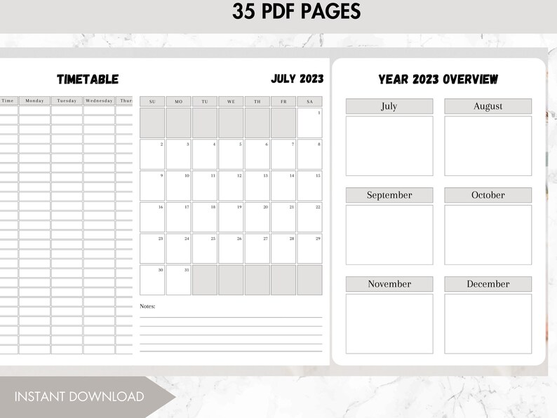 Editable Teacher Planner Printable 2023/2024 Calendar Canva Editable A4 ...