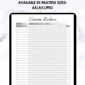 Teacher's Classroom Attendance Checklist Digital PDF - Etsy