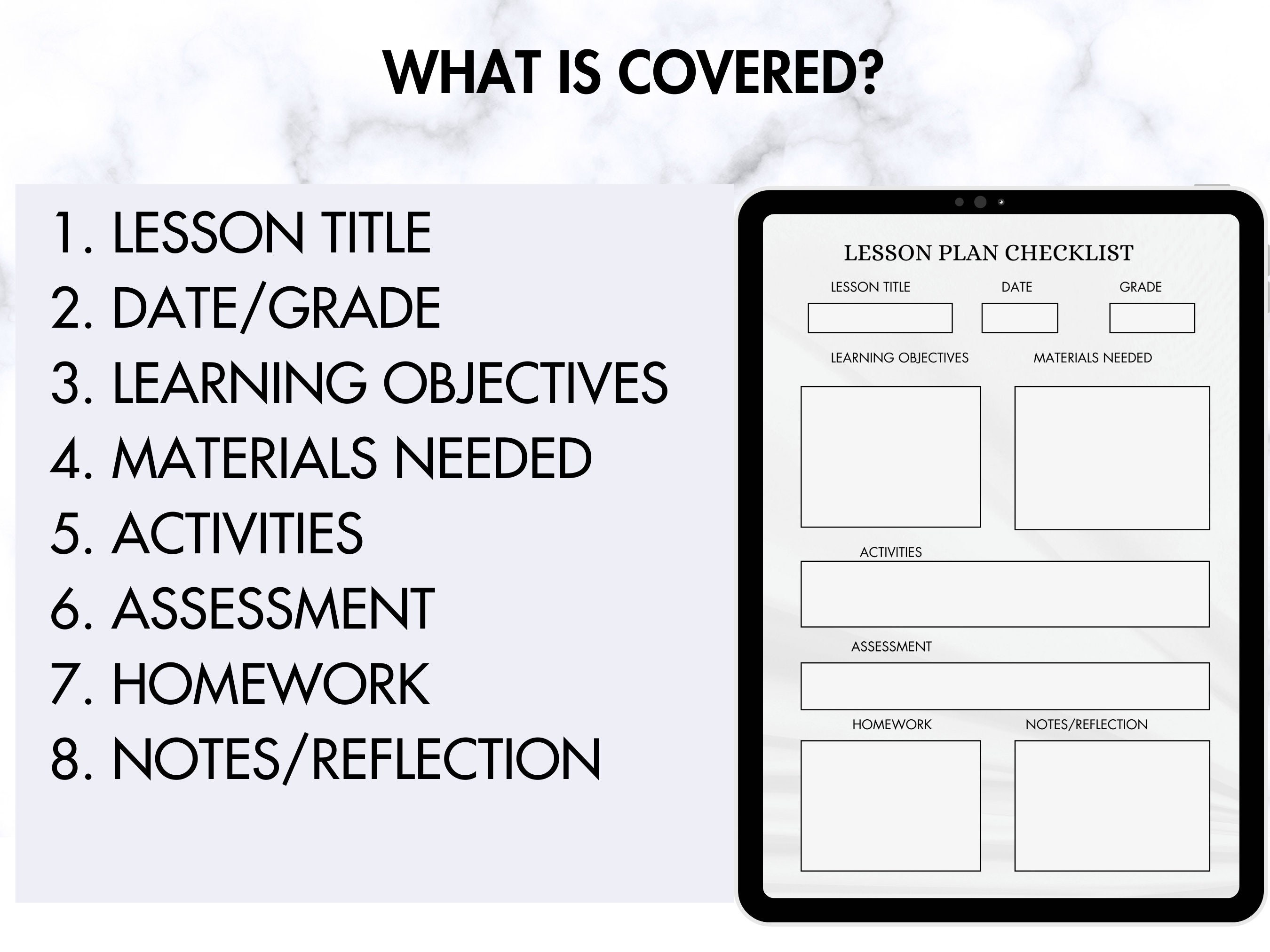 Teacher Lesson Plan Checklist Daily Lesson Organizer Instant Download ...
