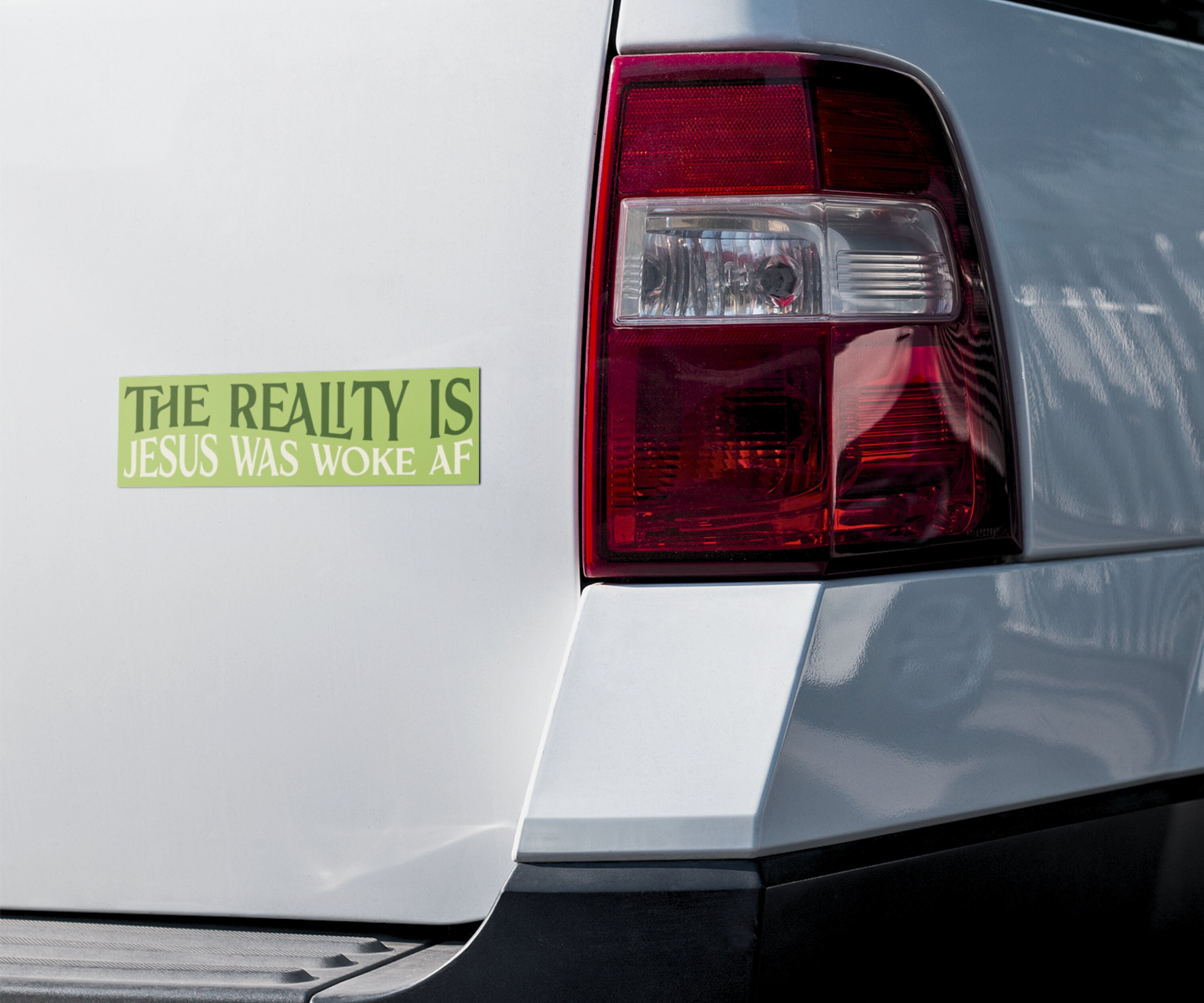 Jesus Was Woke AF Bumper Sticker, Progressive Christian Vinyl Car Decal ...