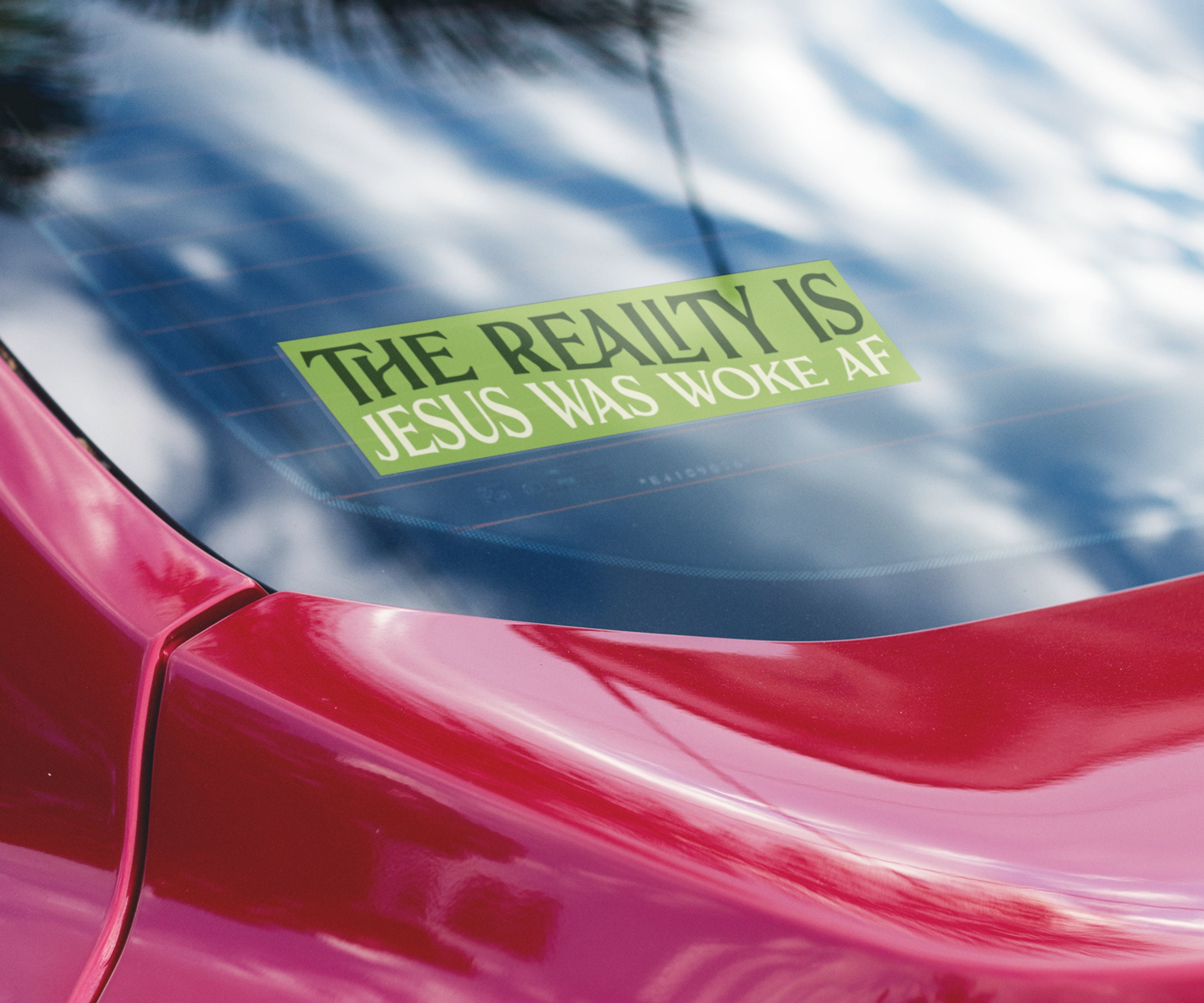Jesus Was Woke AF Bumper Sticker, Progressive Christian Vinyl Car Decal ...