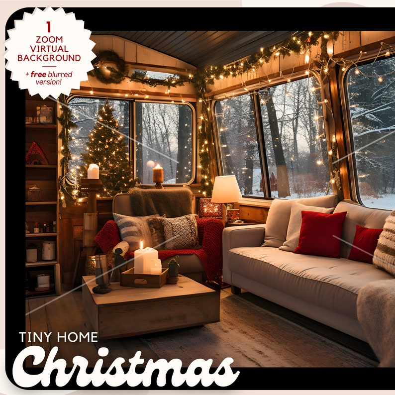 1 RV Tiny Home Christmas Zoom Background and Virtual Backdrop - Etsy