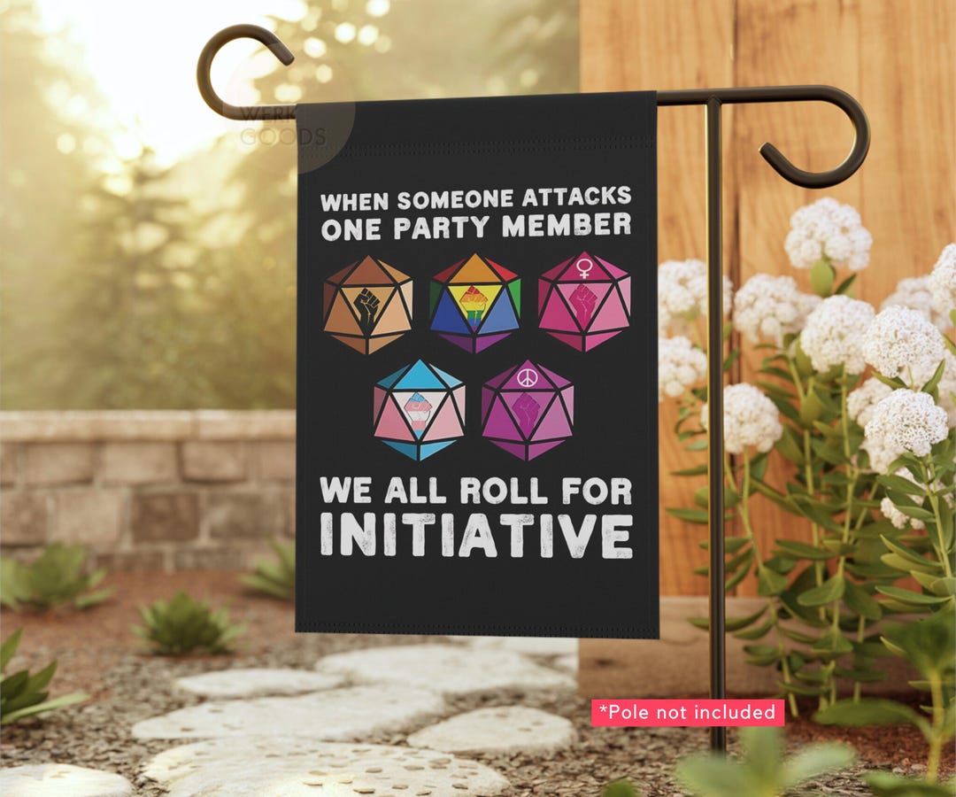 Roll for Initiative Garden Flag: DEI Equality Ally Flag - Etsy