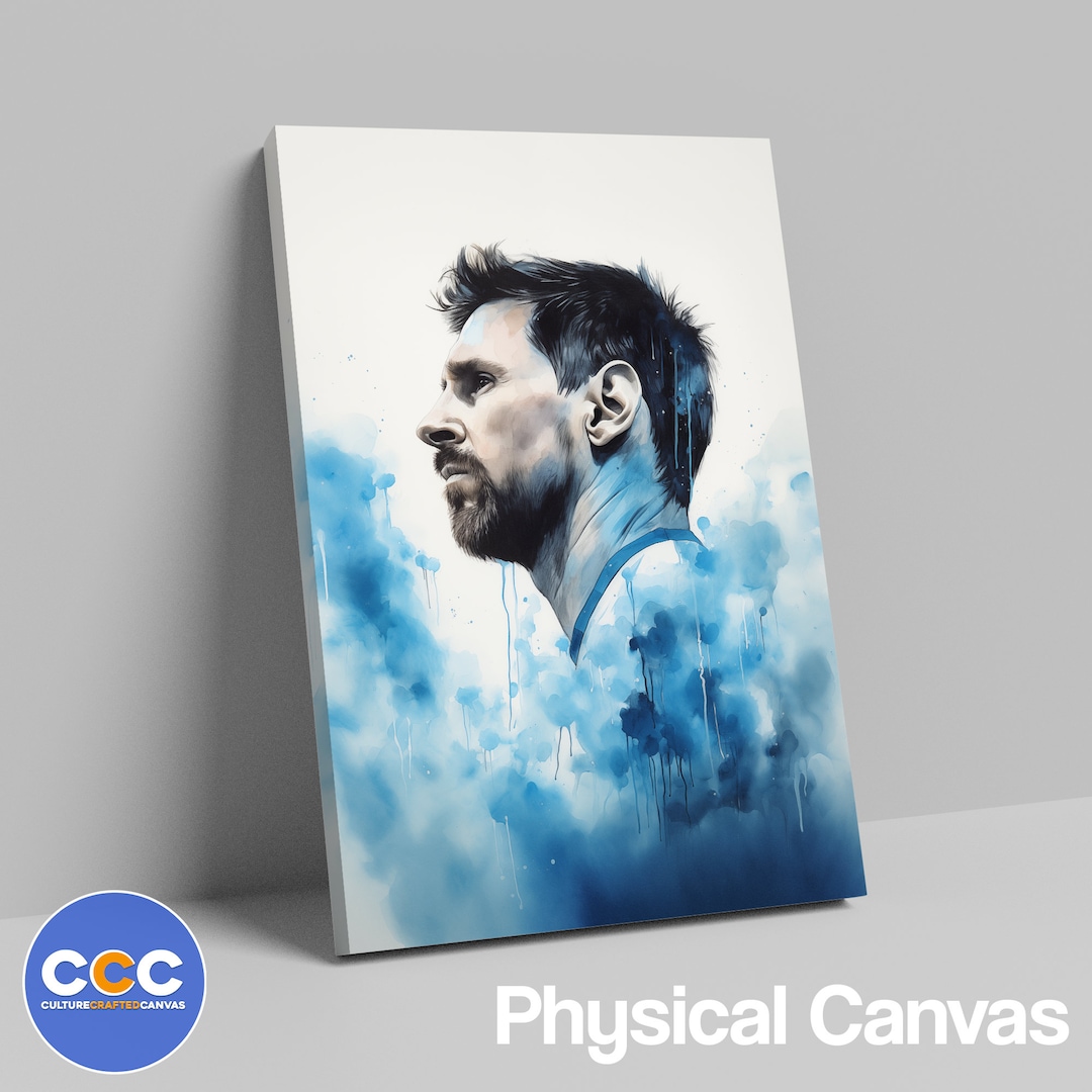LIONEL MESSI Canvas Watercolor Oil Painting Canvas, Messi Poster, Room ...