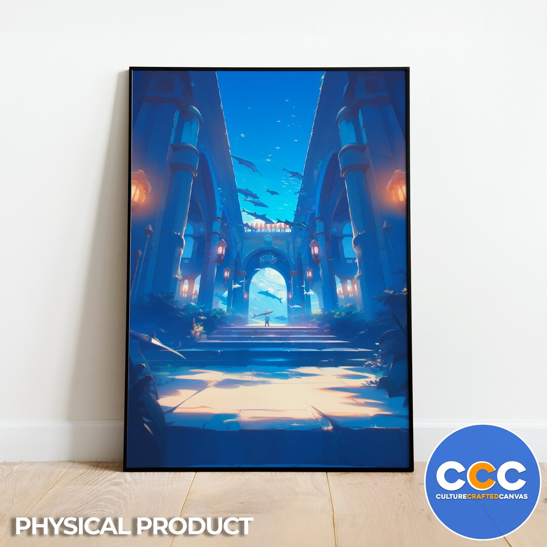 LANDSCAPE POSTER, Atlantis City Poster, Studio Ghibli Inspired, Anime ...