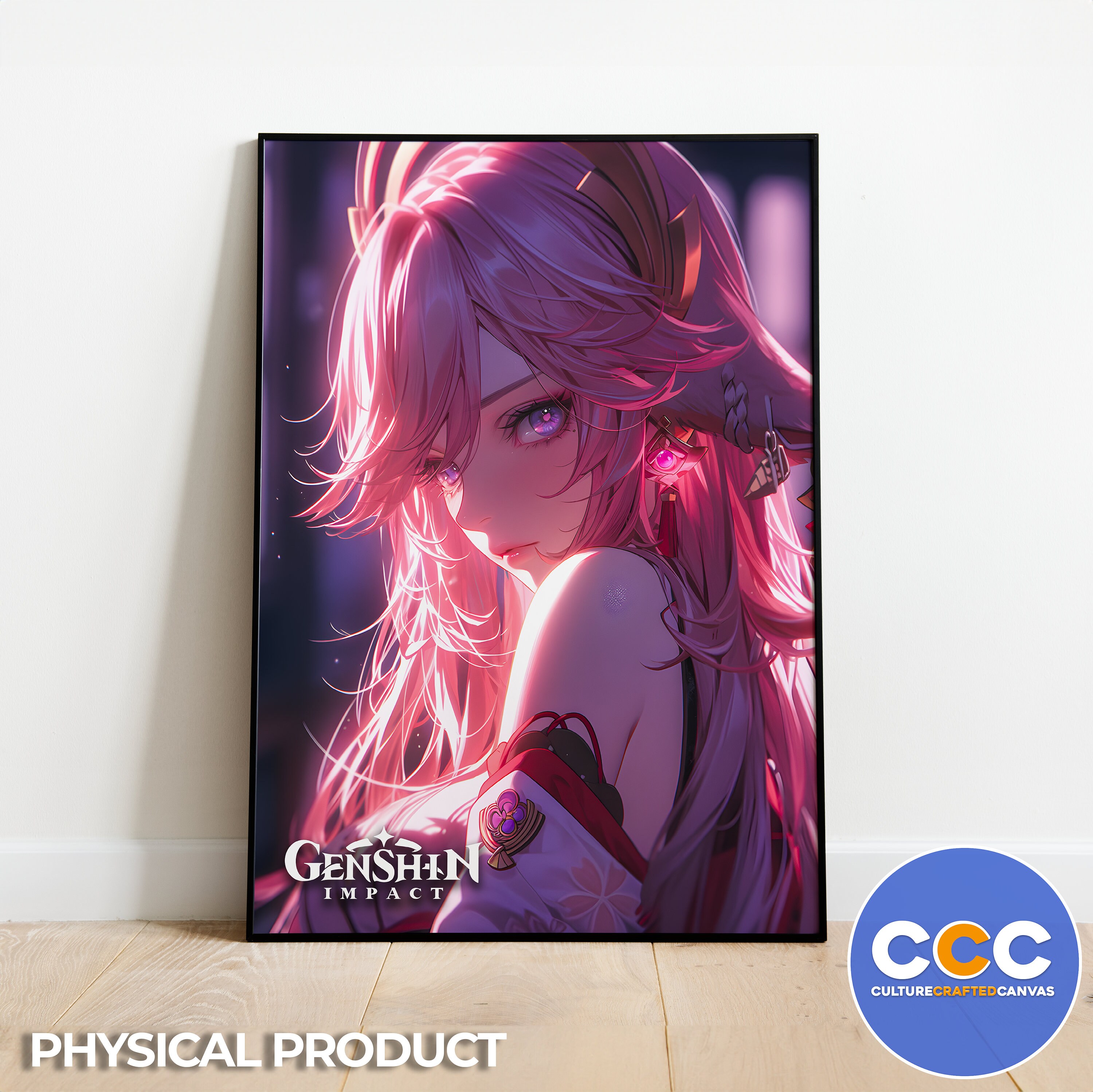 YAE MIKO Poster, Genshin Impact Physical Hanging Wall Art, Frame Home ...
