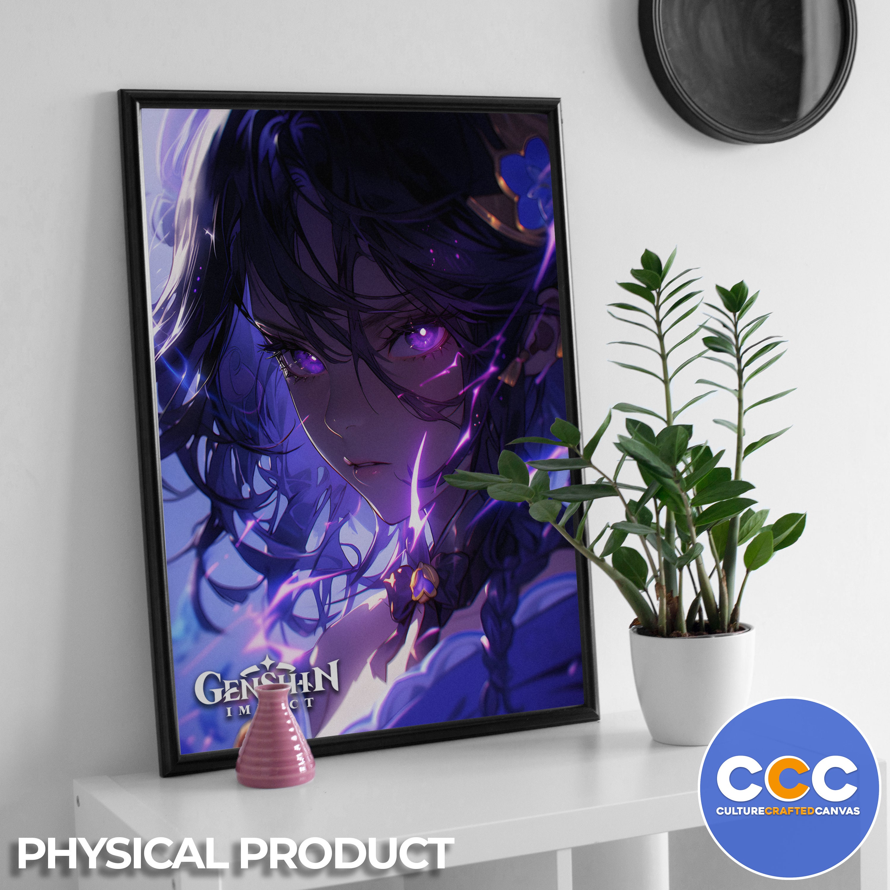 RAIDEN SHOGUN Poster, Genshin Impact Physical Hanging Wall Art, Frame ...