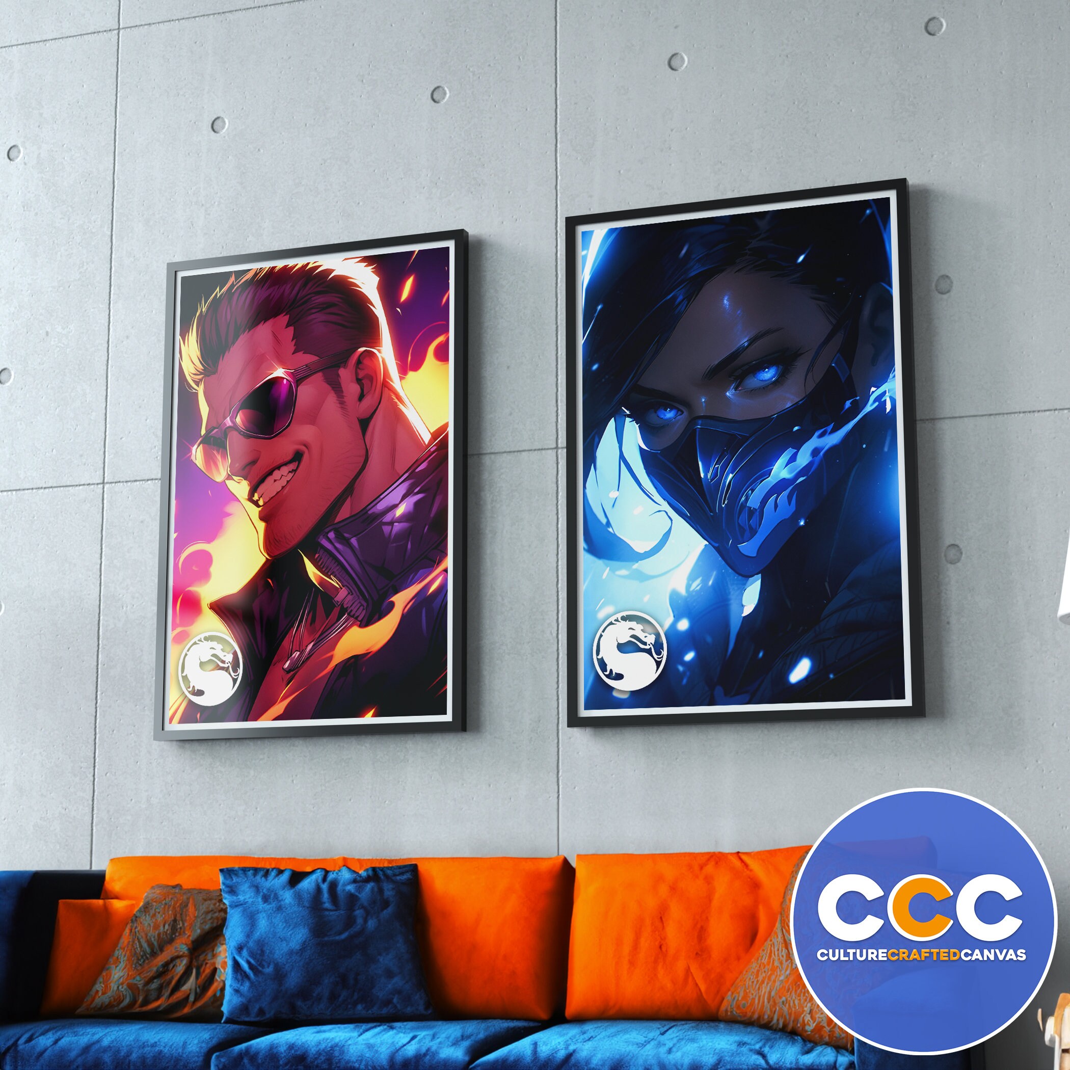 JOHNNY CAGE Poster, Mortal Kombat Physical Hanging Wall Art, Frame Home ...