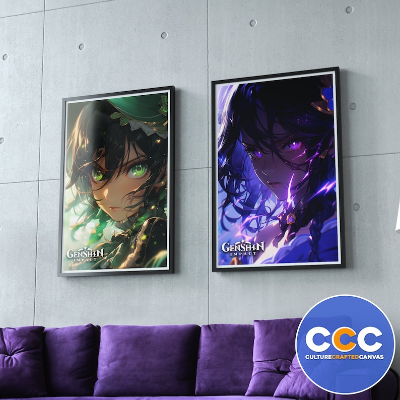 VENTI Poster, Genshin Impact Physical Hanging Wall Art, Frame Home ...