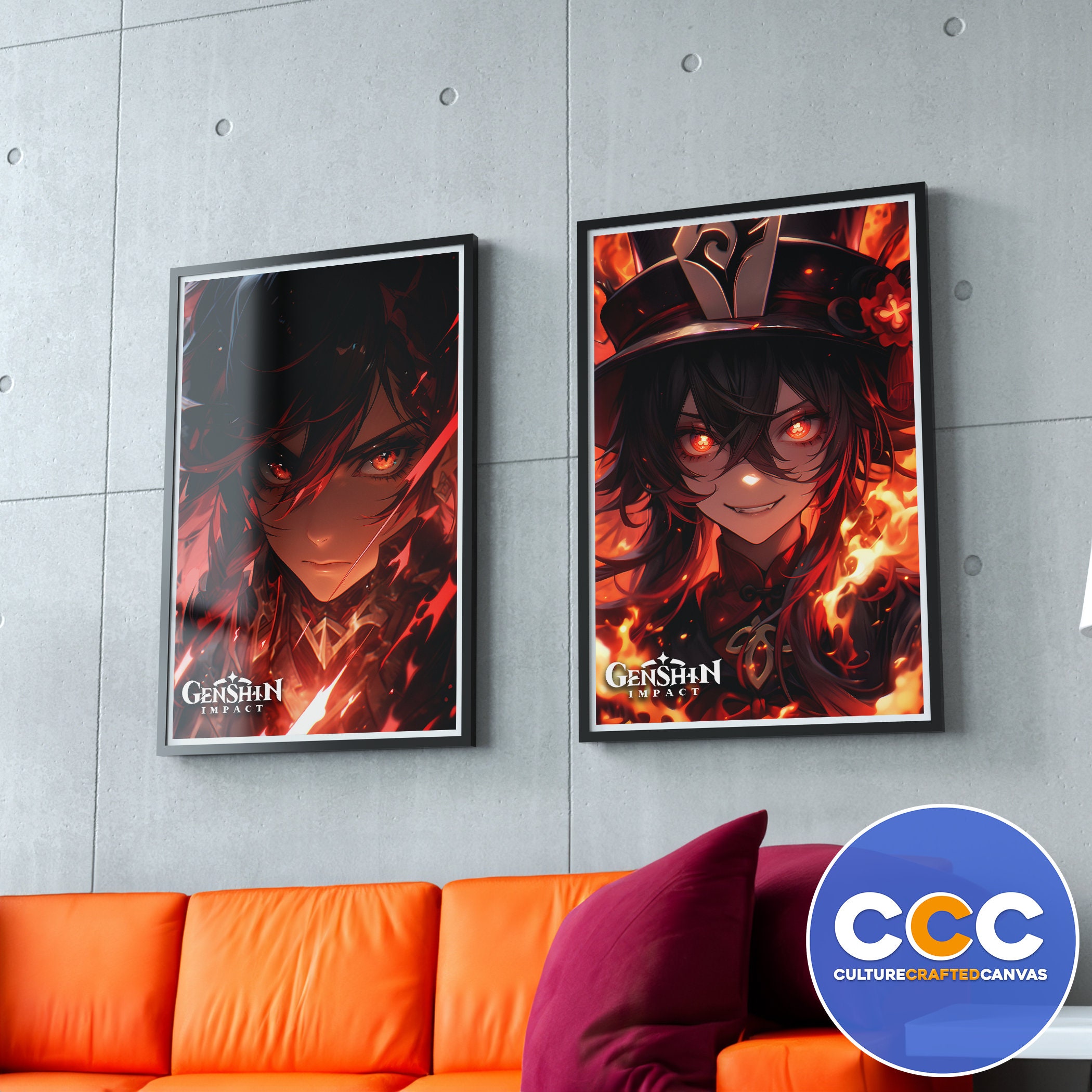 HU TAO Poster Genshin Impact Physical Hanging Wall Art Frame - Etsy