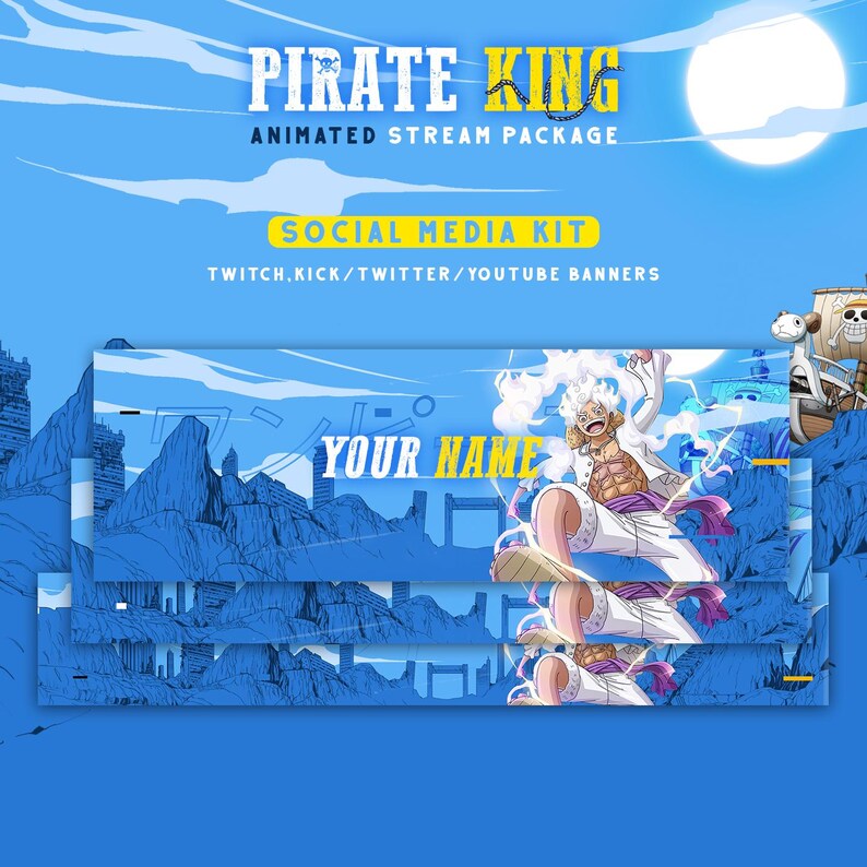 Animated Anime Full Stream Pack Twitch Overlays Manga Theme for Twitch ...
