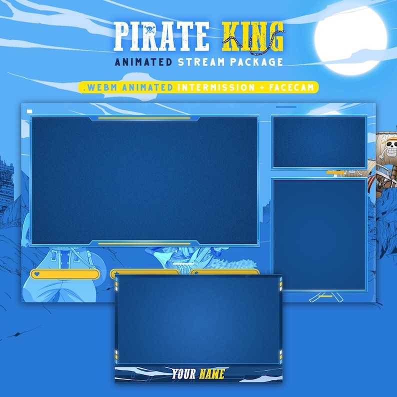 Animated Anime Full Stream Pack Twitch Overlays Manga Theme for Twitch ...