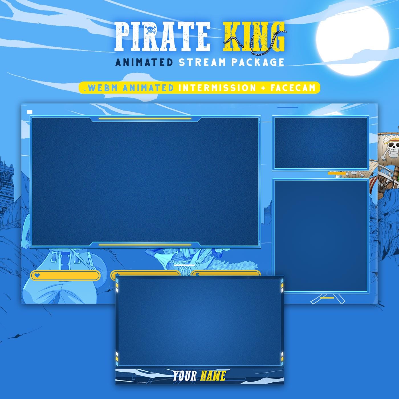 Animated Anime Full Stream Pack Twitch Overlays Manga Theme for Twitch ...